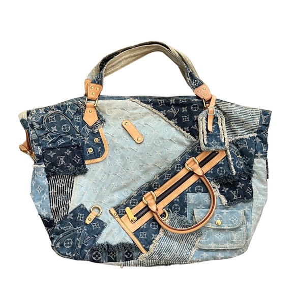 Louis Vuitton | Bags | Louis Vuitton Monogram Denim Patchwork Cabby ...